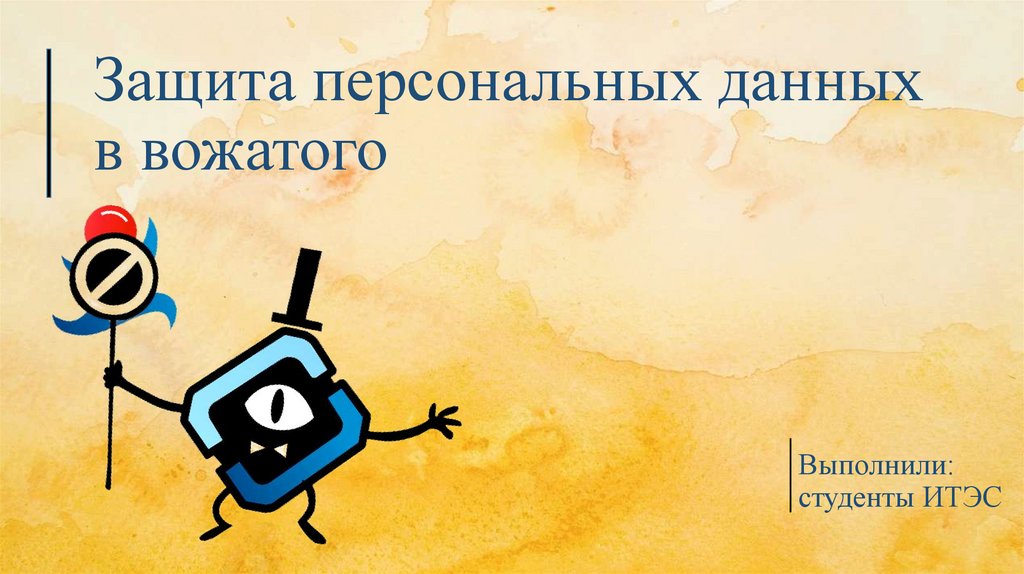 Защита персональных данных в вожатого презентация онлайн