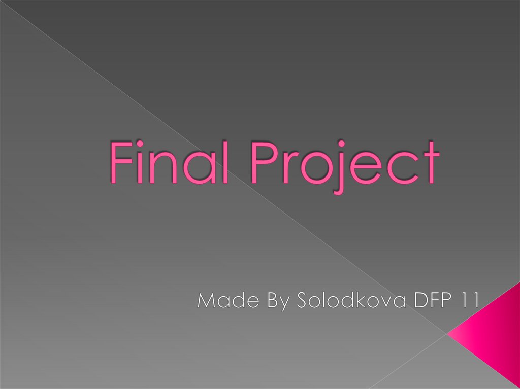 Final project - online presentation