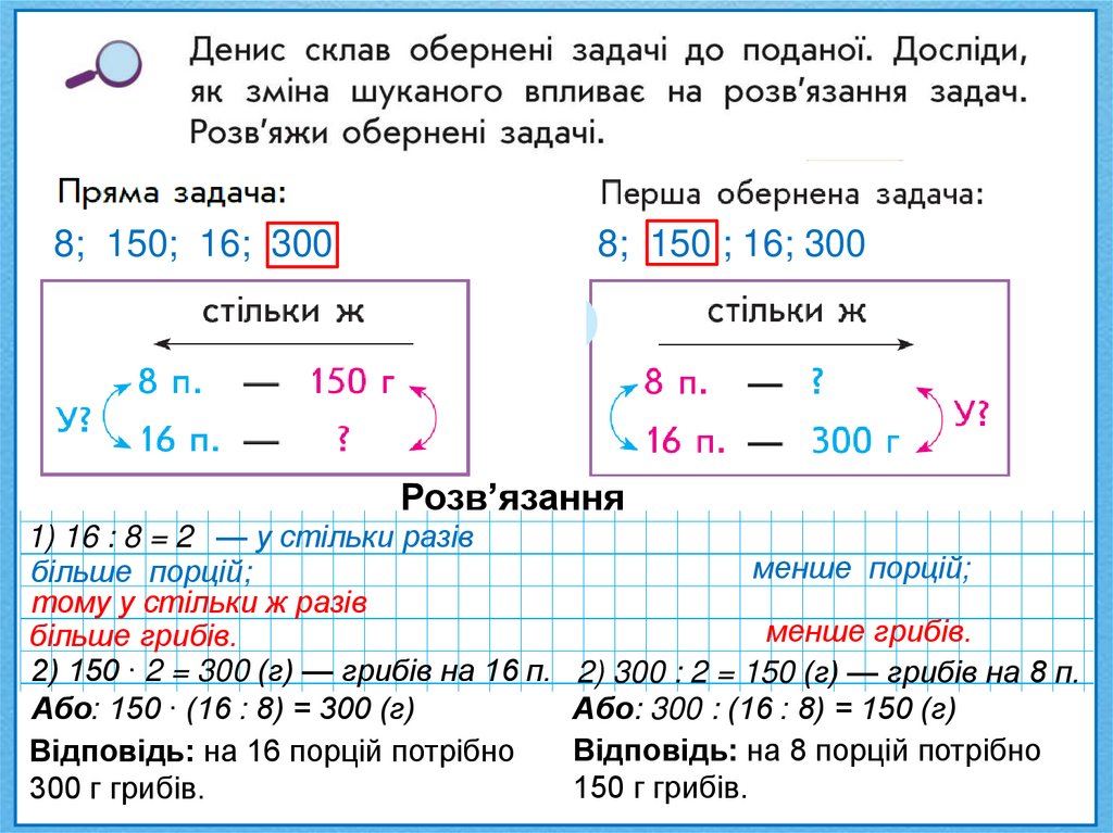 Зміна шуканого Дослідження впливу цієї зміни на розвязування задач