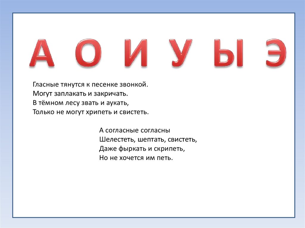 Гласные звуки презентация онлайн