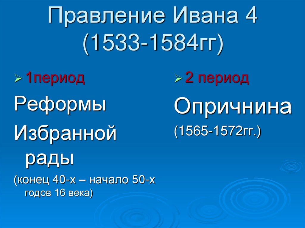 Правление Ивана 4 (1533 - 1584 гг.) - презентация онлайн