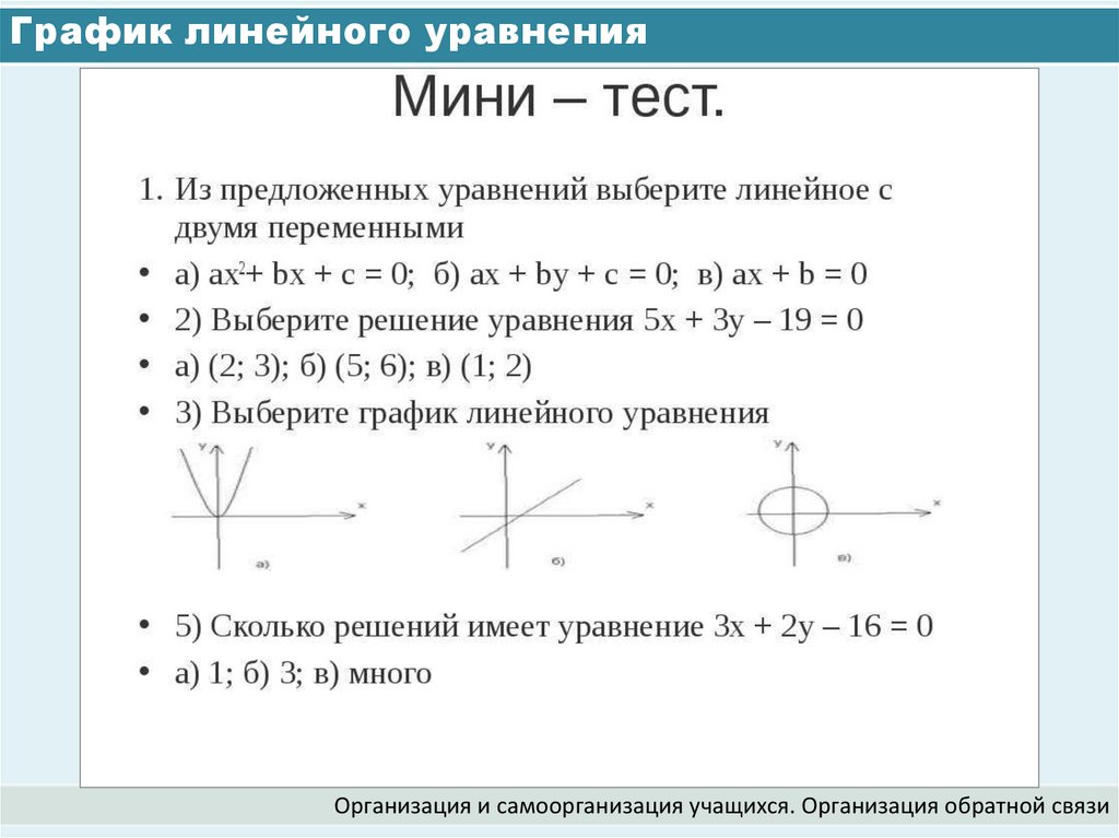 График линейного уравнения с двумя переменными Часть 2 презентация